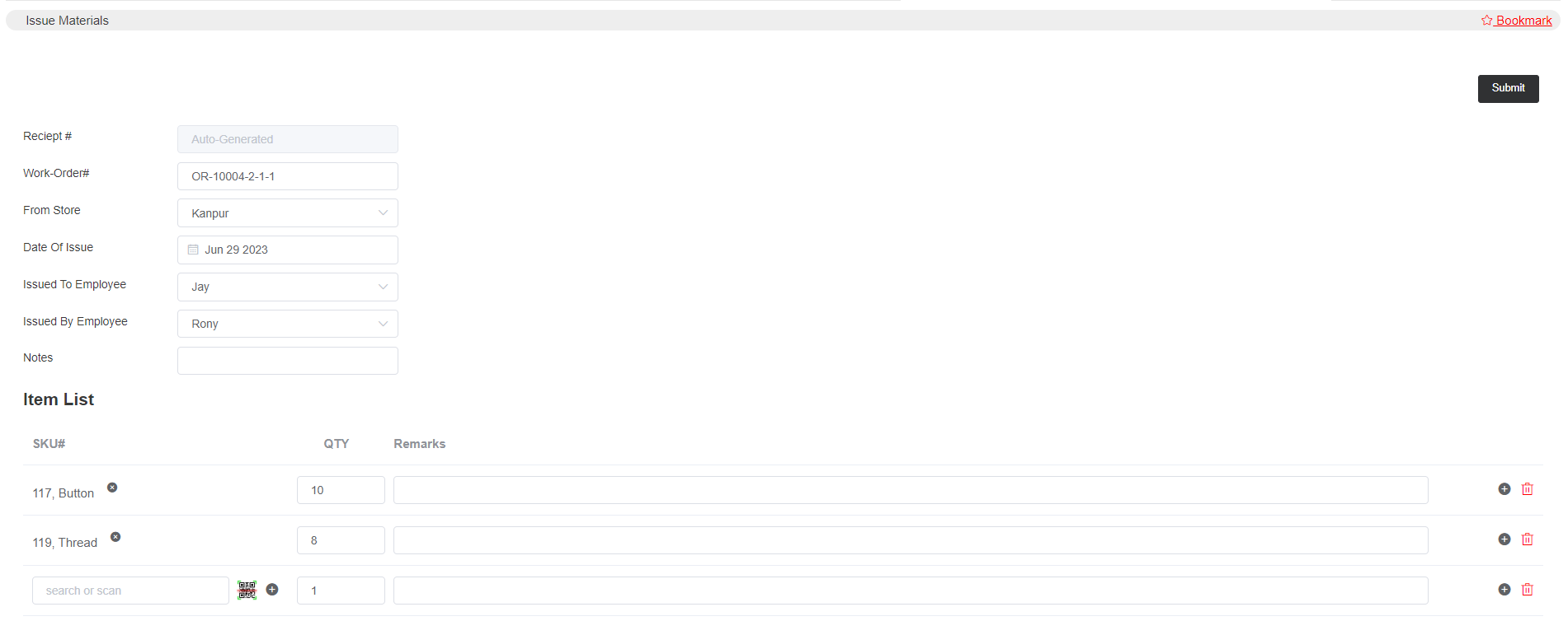 Issue Materials – EasyTailorApp.com Support