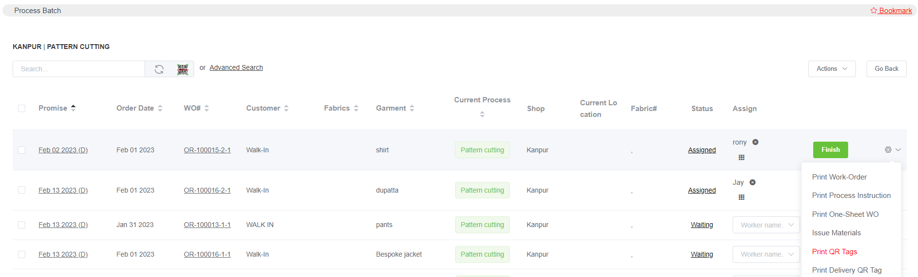 Process Batch Support 