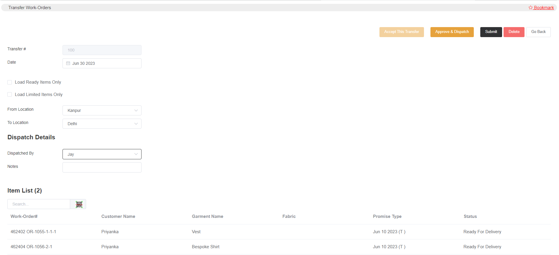 Transfer Work-Orders – EasyTailorApp.com Support